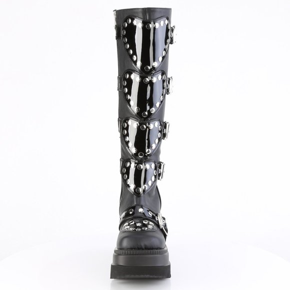 Shoes | Gothic Wedge Platform Heart Knee High Boots | Poshmark